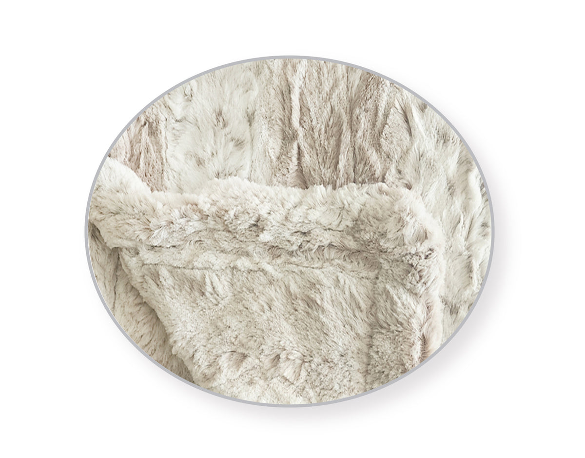 Tan Snow Leopard 50 X 60 Minky Faux Fur Blanket – Two Lumps of Sugar