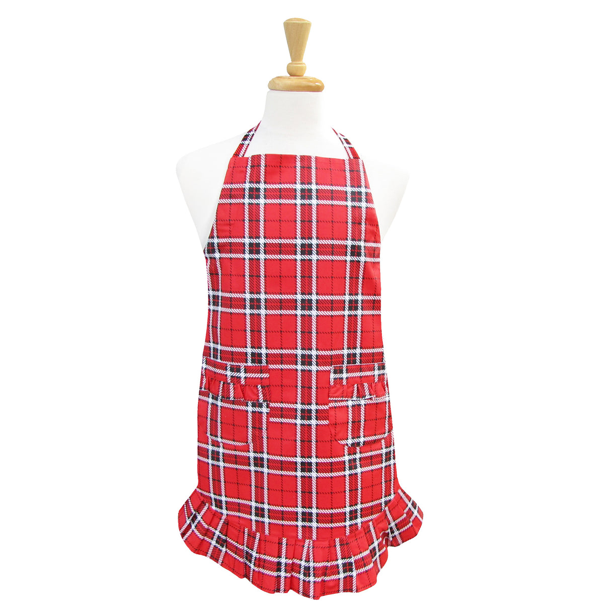 Red Plaid Ruffle Apron – Two Lumps of Sugar